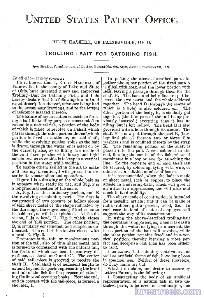 R. Haskell Minnow Fishing Lures